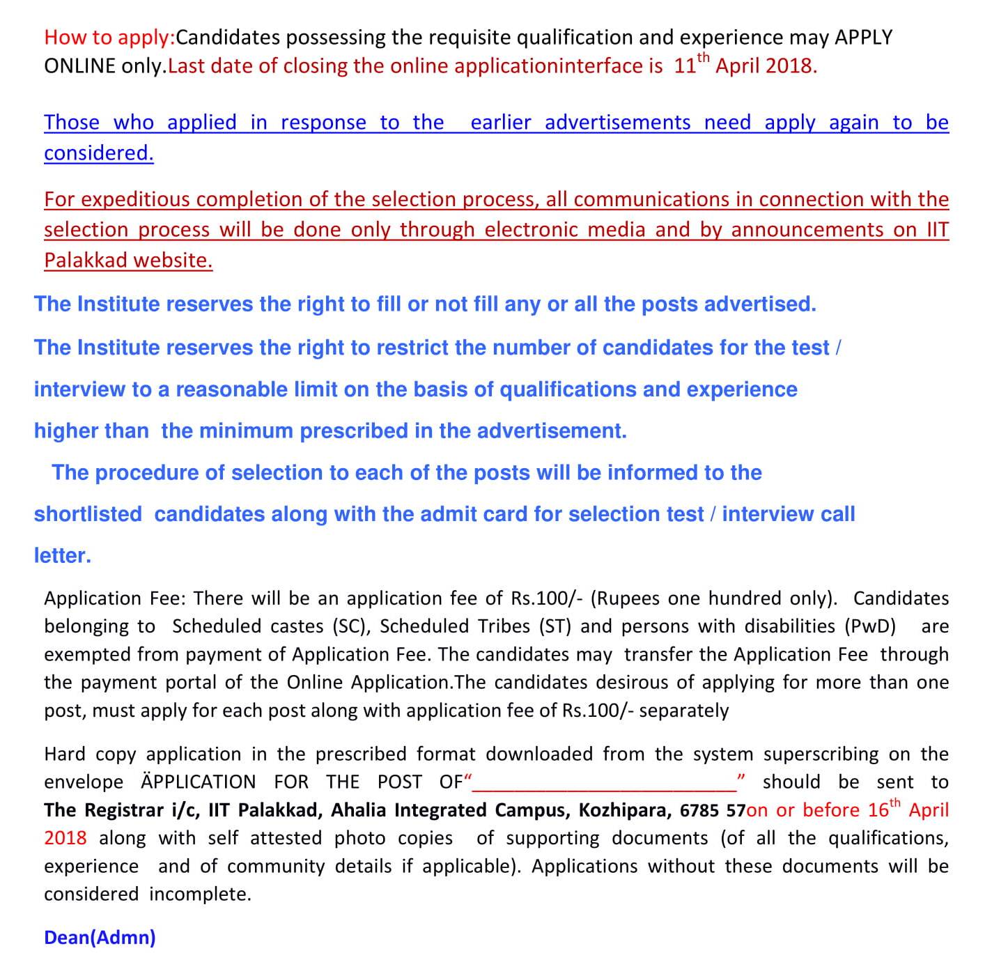 Recruitment For Junior Technical Superintendent Library Senior