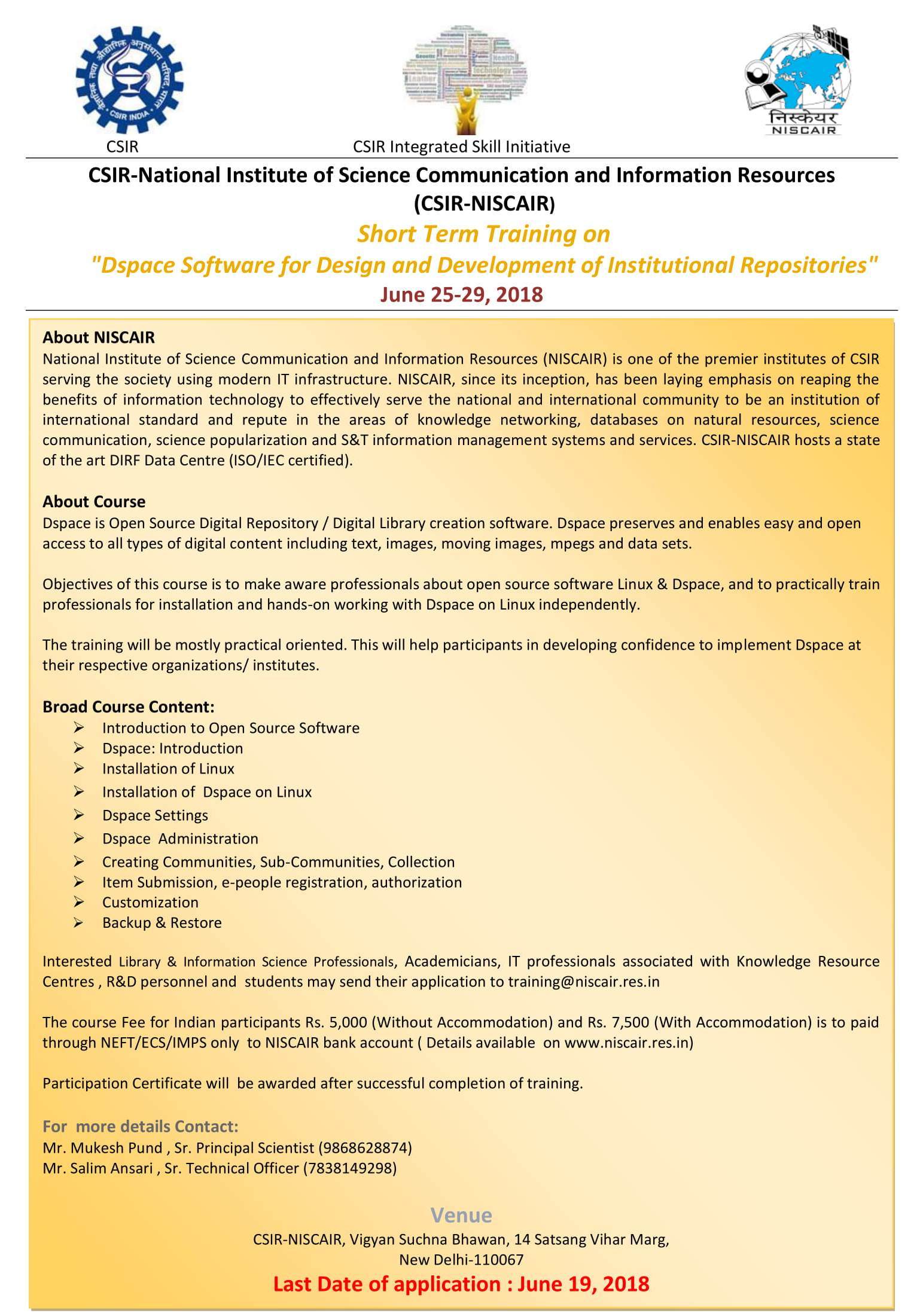 Short Term Training on “Dspace Software for Design and Development of ...