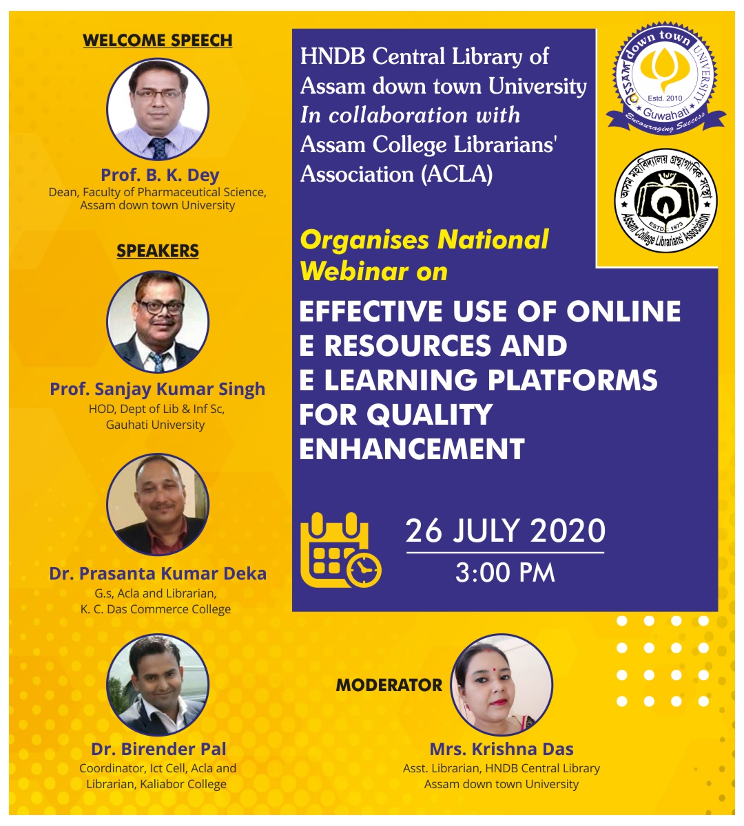 National Webinar on “Effective Use of Online E Resources and E Learning ...
